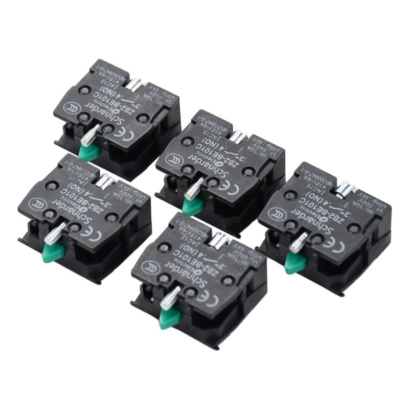 5Pcs Push Button Switch Contact Block 600V 10A ZB2-BE101 Schneider Harmony