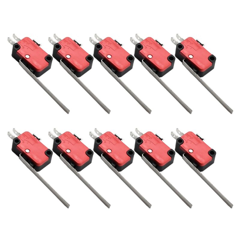 10PCS V-153-1C25 Micro Limit Switch Long Straight Hinge Lever SPDT 3 ...