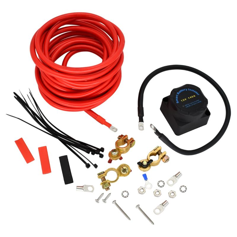 12V 140 Amp Dual Battery Isolator Kit Voltage Sensitive Relay VSR ...