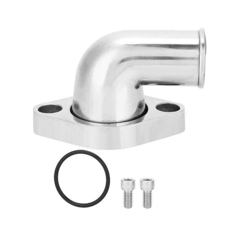 90° Swivel Polished Water Neck Thermostat Housing Chevy